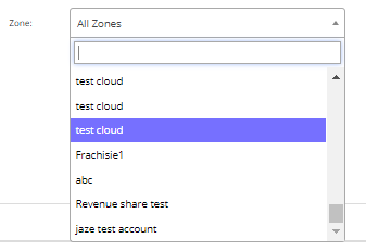 View all zones - Documentation - Jaze ISP Manager
